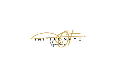 Initial ot signature logo template hand drawn Vector Image