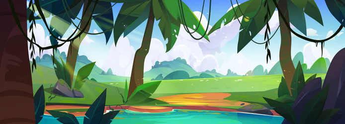 Tropical Jungle Background Cartoon