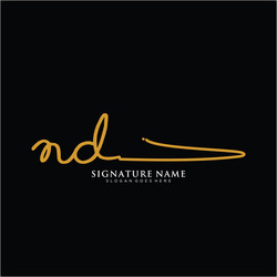 Letter nd signature logo template Royalty Free Vector Image