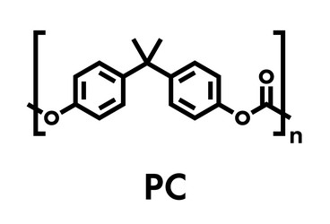 Polycarbonate pc plastic chemical structure made Vector Image