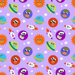 Seamless solar system pattern Royalty Free Vector Image