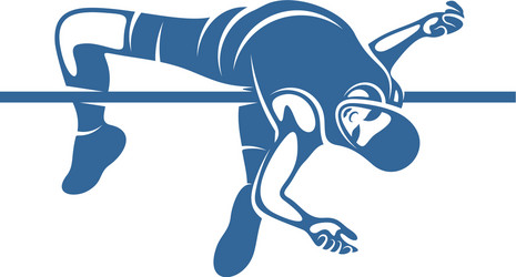 High jump design athletic logo template Royalty Free Vector