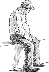 Lonely Old Man Vector Images (over 690)