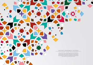 Modern arabesque hexagonal pattern colorful Vector Image