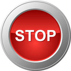 Emergency stop button red warning press Royalty Free Vector