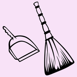 Broom and scoop Royalty Free Vector Image - VectorStock