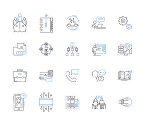 Learning business outline icons collection Vector Image