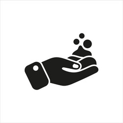 Hand washing black icon water hygiene symbol Vector Image