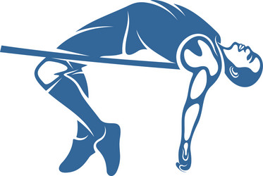 High jump design athletic jump logo template Vector Image