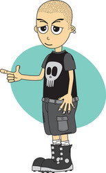 Male cartoon character finger gesture theme Vector Image