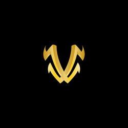 Modern business logo concept gold color flying Vector Image