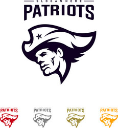 Patriots logo design head Royalty Free Vector Image