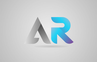Ar combination colorful alphabet letter logo icon Vector Image
