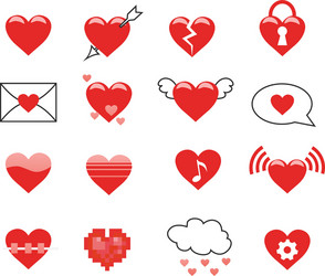 Set of icons hearts Royalty Free Vector Image - VectorStock