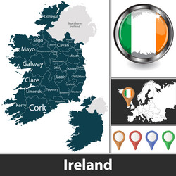 Map Ireland Provinces Vector Images (over 420)