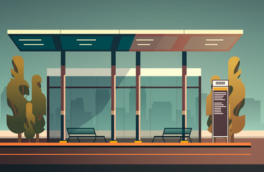 Modern city transportation building bus station Vector Image