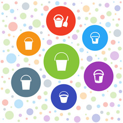 7 pail icons Royalty Free Vector Image - VectorStock