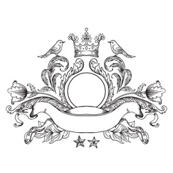 Floral and animal vintage medieval illuminati Vector Image