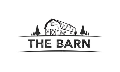 Rustic barn logo vintage label design Royalty Free Vector