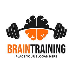 Brain hand logo template Royalty Free Vector Image