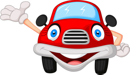 Cartoon funny red cars collection Royalty Free Vector Image