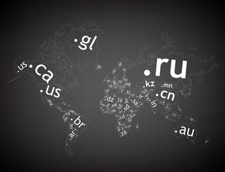 Map of the world top-level domain Royalty Free Vector Image