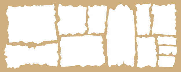 Craft torn ripped paper rectangle shape Royalty Free Vector