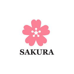 Sakura flower icon logo design template Royalty Free Vector