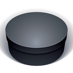 Blank black round box isolated on white background