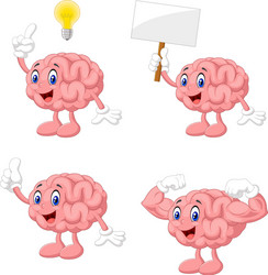 Brain cartoon set Royalty Free Vector Image - VectorStock