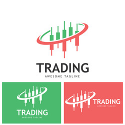 Logo with candlestick trading chart analyzing Vector Image