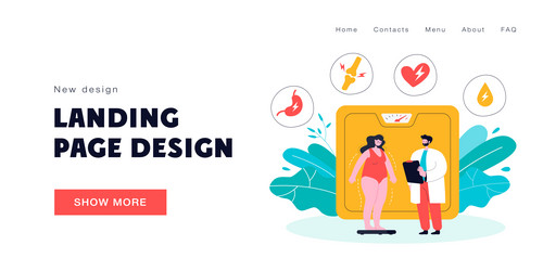 Overweight woman discovering health problems due Vector Image