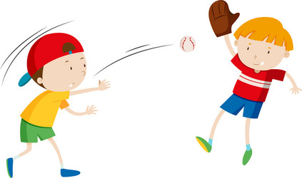 Kids Play Throwing and Catching Vector Images (over 130)