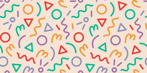 Fun colorful line doodle seamless pattern Vector Image