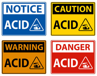 Label acid warning sign on white background Vector Image