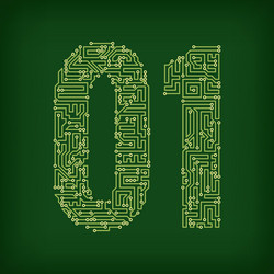 Pcb letter and digits Royalty Free Vector Image