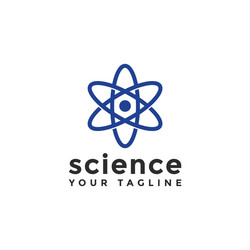 Lab tube atom line modern creative logo Royalty Free Vector
