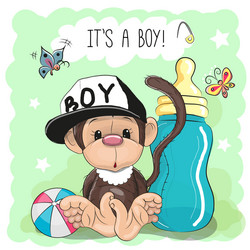 Cute monkey boy Royalty Free Vector Image - VectorStock