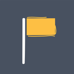 Blue flag cartoon icon Royalty Free Vector Image