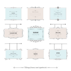 Rectangular calligraphic frames set Royalty Free Vector