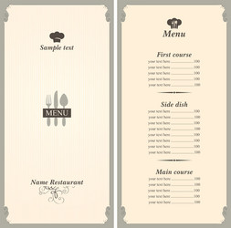 Black and white restaurant menu design template Vector Image