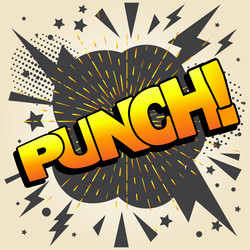 Punch rainbow text explosion effect blast comic Vector Image
