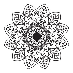 Black and white abstract spiral mandala art design