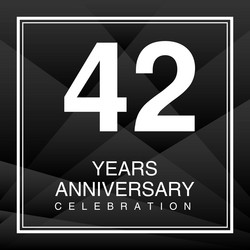 42 year anniversary celebration logo silver Vector Image