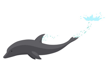 Dolphin jumping out of water animation Royalty Free Vector