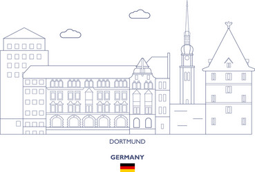 Dortmund skyline line art Royalty Free Vector Image