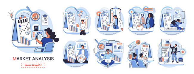 Market statistics analysis metaphor financial Vector Image