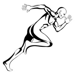 Running man hand drawn outline doodle icon Vector Image