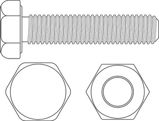 Bolt technical drawing on pink draft paper Vector Image
