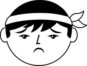 Cartoon sad face chinese man Royalty Free Vector Image